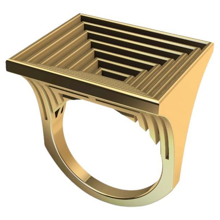 Customizable 18 Karat Yellow Gold Women's size 8 Rectangle Rows Ring ...