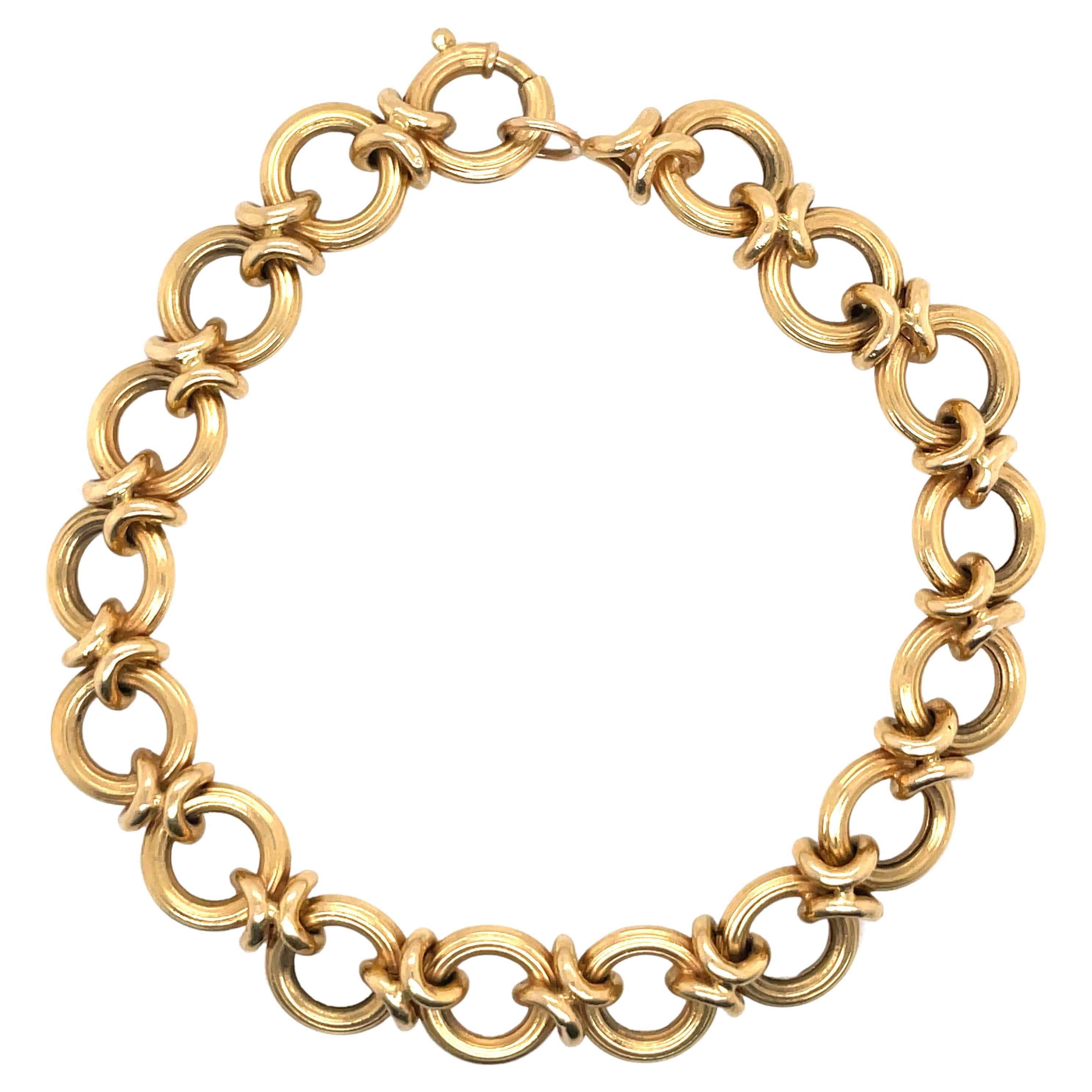 18 Karat Yellow Gold 'XO' Link Bracelet 13.4 Grams For Sale at 1stDibs