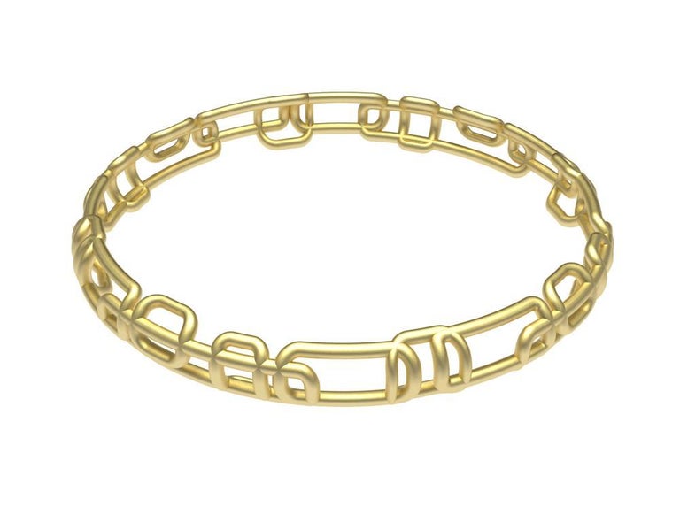 18 Karat Yellow Matte Gold Soft Rectangle Bangle Bracelet For Sale at ...