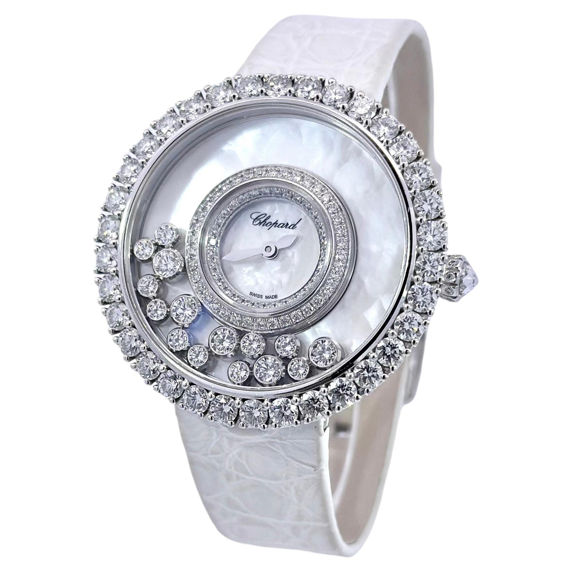 18 Kt Chopard Happy Diamonds Joaillerie, Reference : 204445-1001, Wrist Watch at 1stDibs