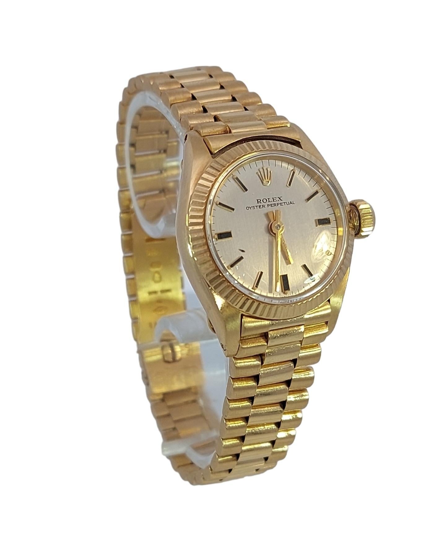 18 Karat Full Gold Rolex Automatic Lady Wrist Watch Ref 6619 For Sale ...