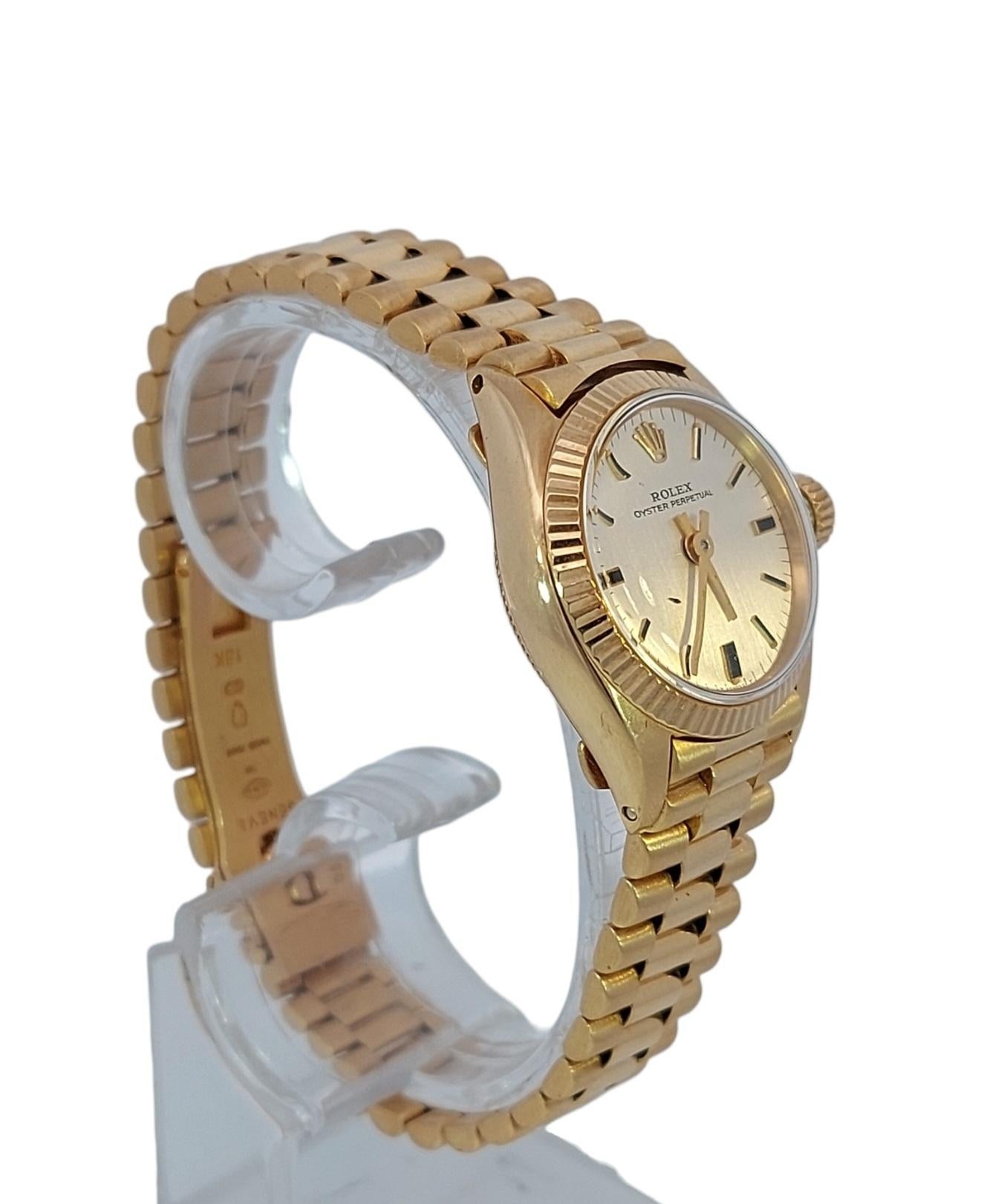18 Karat Full Gold Rolex Automatic Lady Wrist Watch Ref 6619 For Sale ...