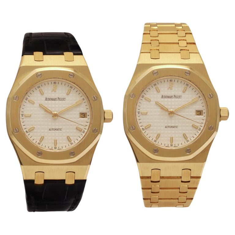 18 Kt Gold Audemars Piguet Royal Oak Automatic 14790BA Box & Papers ...