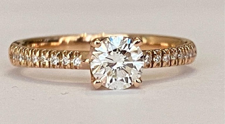 18 kt. Pink gold - Ring - 0.50 ct Diamond and side diamonds For Sale at ...