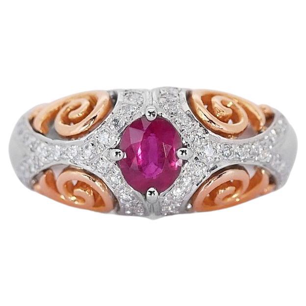 18 kt. White Gold Ring with 2.95 ct Total Kunzite and Natural Diamonds ...