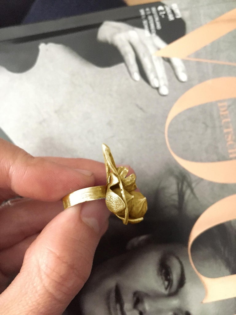 18 Karat Gold Art Nouveau Style Cocktail Ring by the Artist, Featured ...
