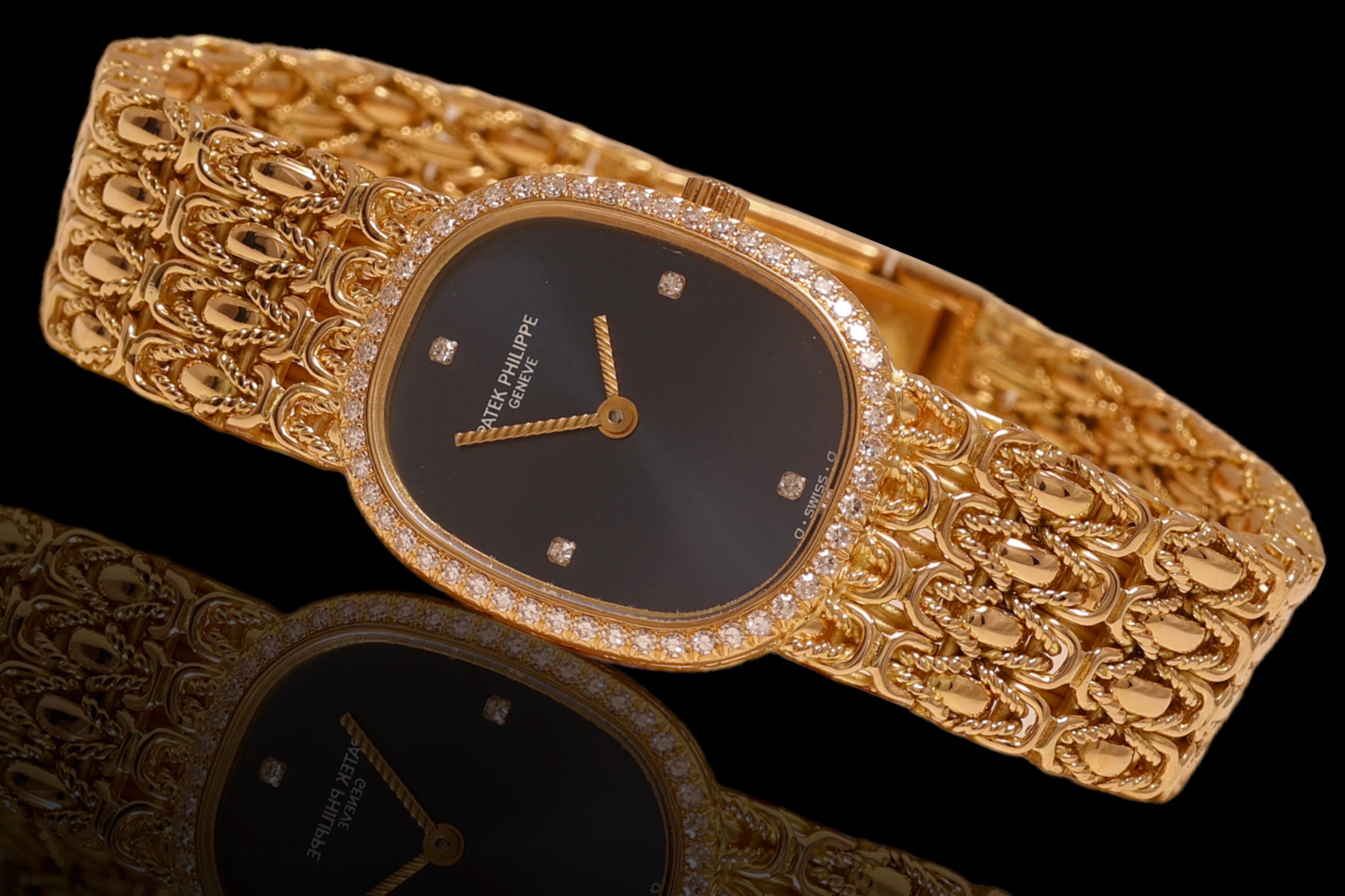 18 kt. Yellow Gold Patek Phillipe Ellipse Diamonds with Certificate and ...