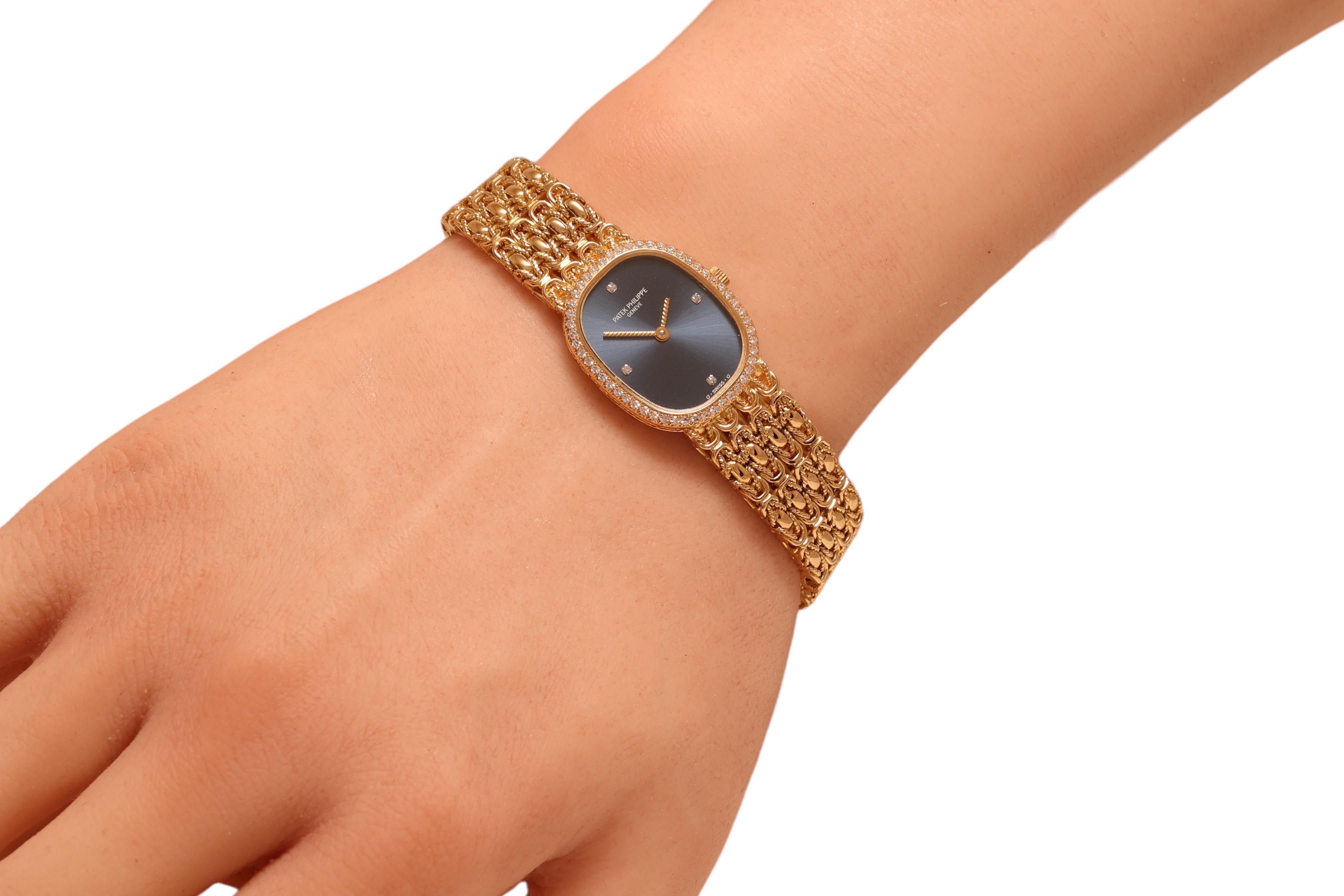 18 kt. Yellow Gold Patek Phillipe Ellipse Diamonds with Certificate and ...