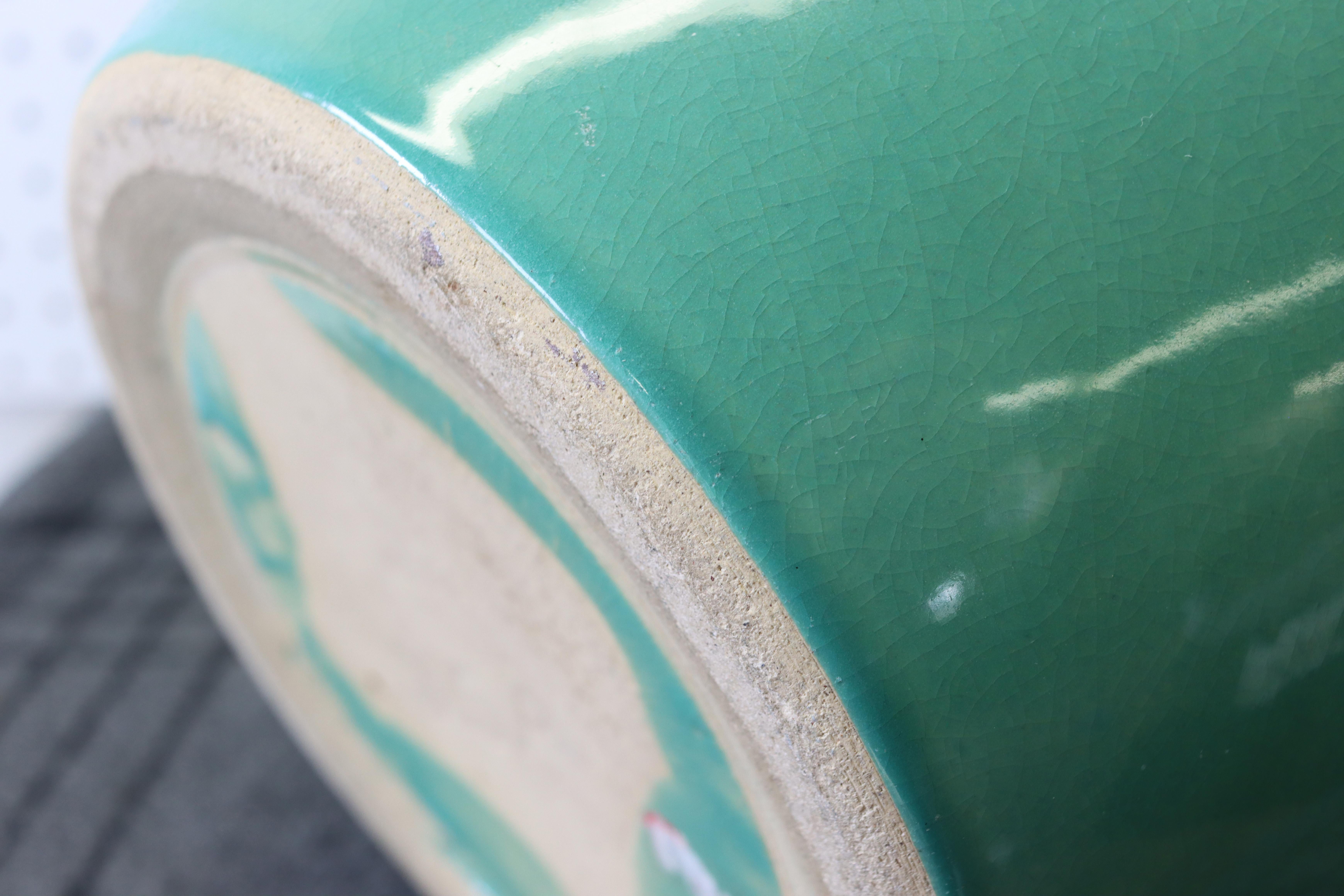 Robinson Ransbottom Roseville Style Green Drip Jardinière Planter Vase ...