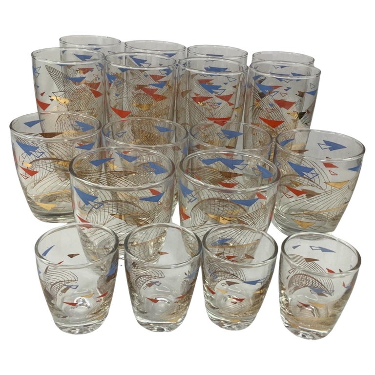18 Vintage Atomic Cocktail Glasses at 1stDibs