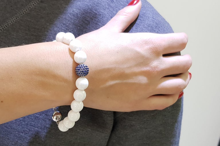 1.80 Carat Blue Sapphire 18 Kt Gold Bespoke Ceramic Tresor Paris Bead ...