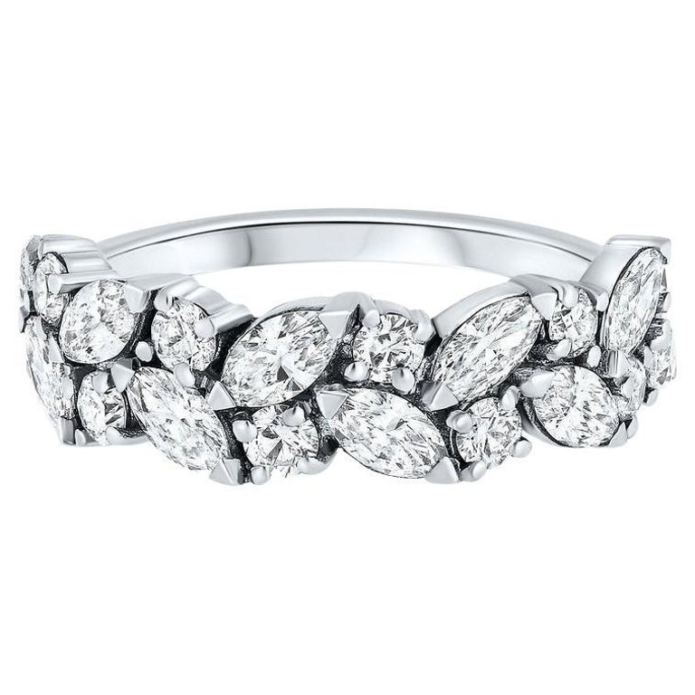 Customizable 1.80 Carat Marquise and Round Diamond Ring in 14 Karat ...