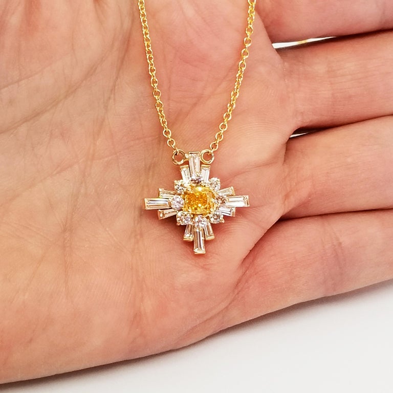 1.80 Carat Natural Fancy Diamond Star Cross Orange Pink Blue Green ...