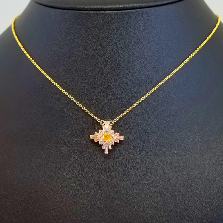 1.80 Carat Natural Fancy Diamond Star Cross Orange Pink Blue Green ...