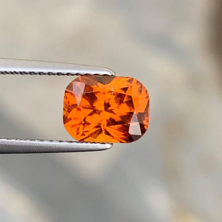 1.80 Carat Orange Loose Hessonite Garnet Long Cushion from Africa Mine ...