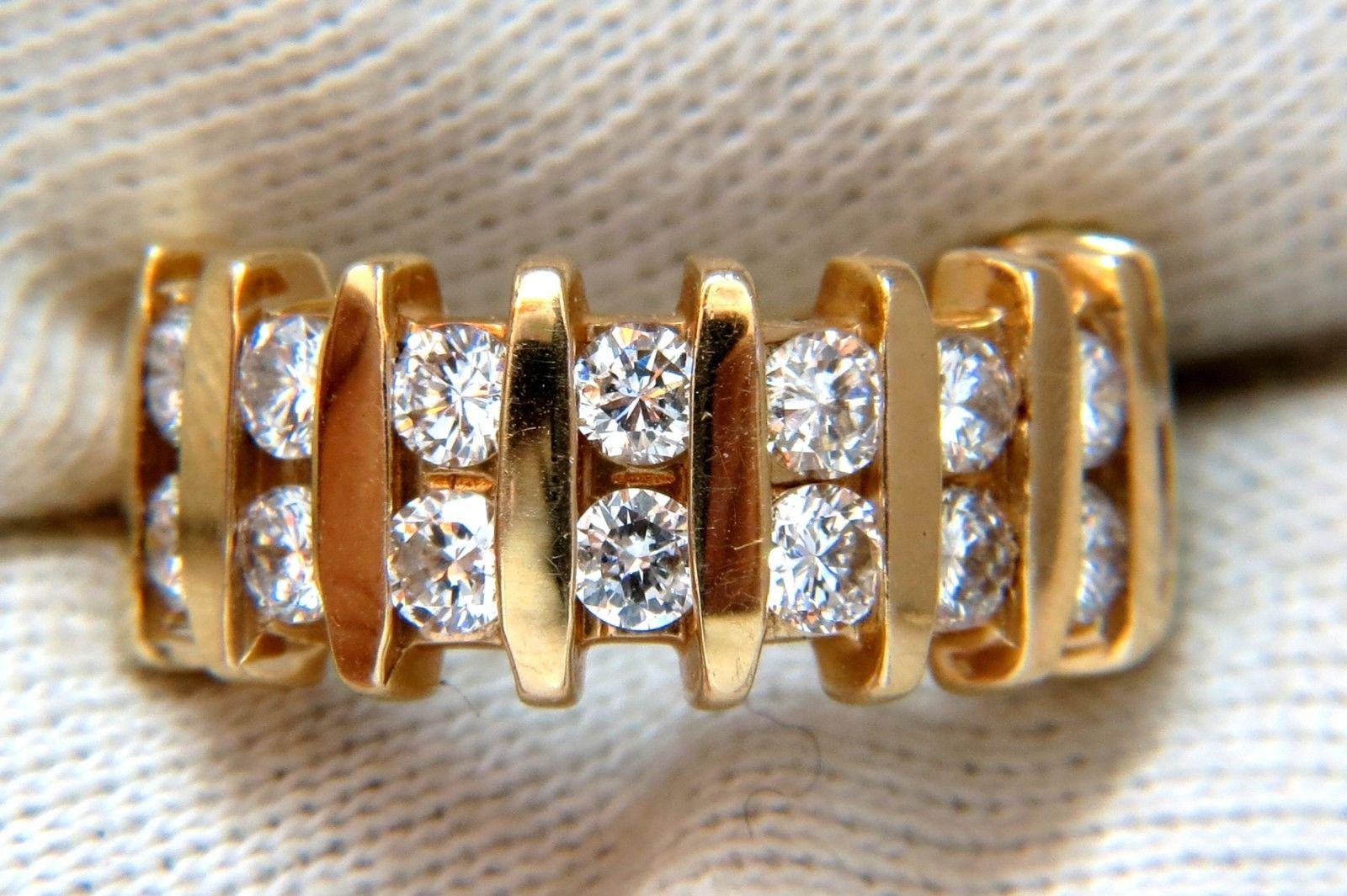 1.80 Natural Round Diamond Band Ring 14 Karat Channel Row at 1stDibs