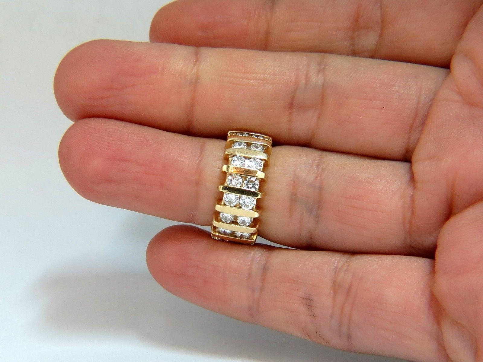 1.80 Natural Round Diamond Band Ring 14 Karat Channel Row at 1stDibs