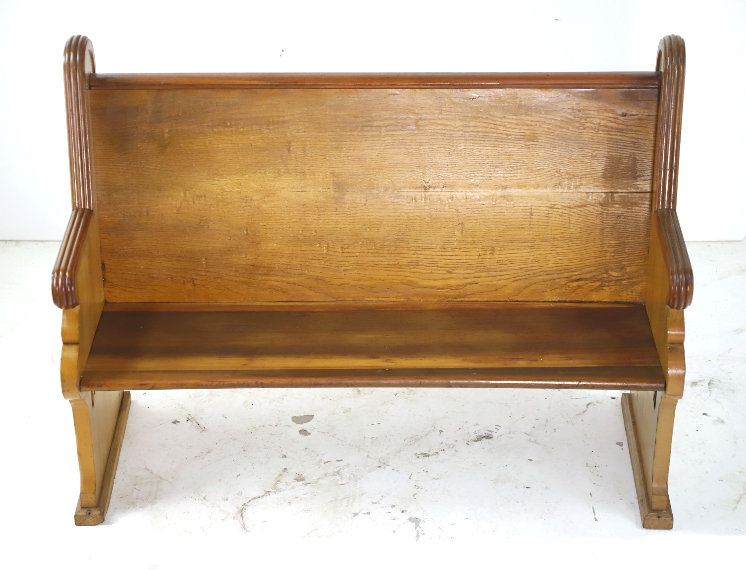 1800s Oak Church Pew Hand Carved Design Light Stain For Sale at 1stDibs ...
