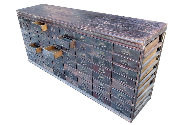 1800s 64-Draw Hardware Store Cabinet Counter at 1stDibs