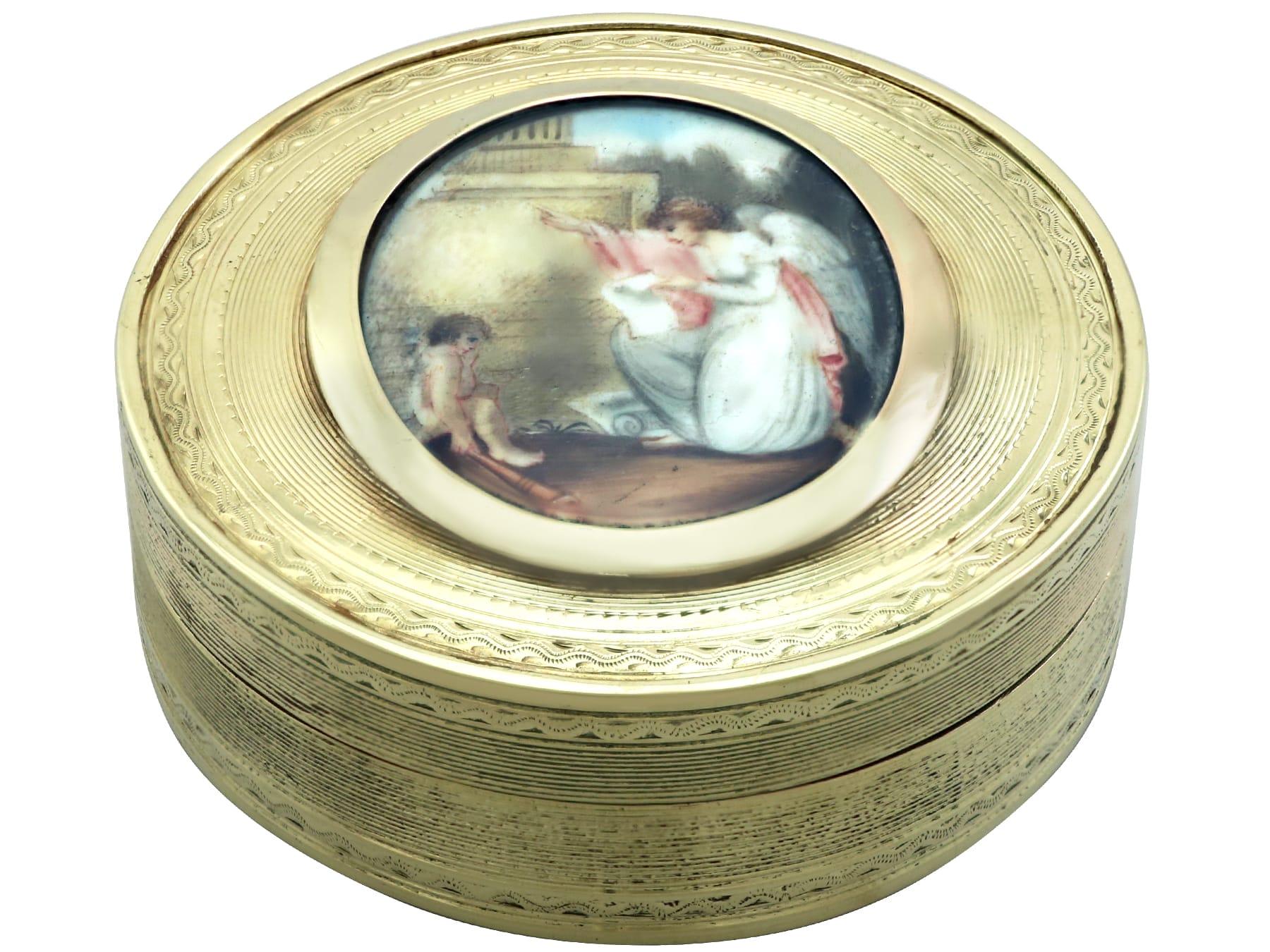 1800s Antique 18k Yellow Gold Trinket Box For Sale at 1stDibs