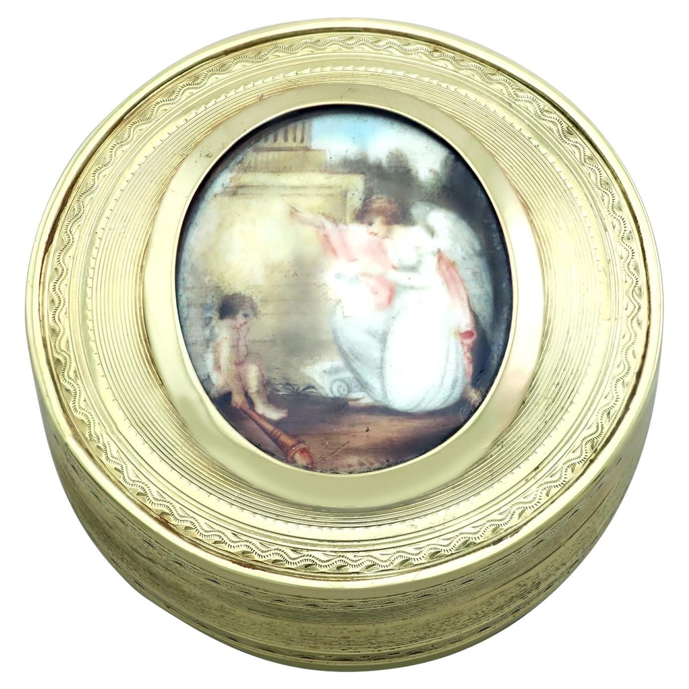 1800s Antique 18k Yellow Gold Trinket Box For Sale at 1stDibs