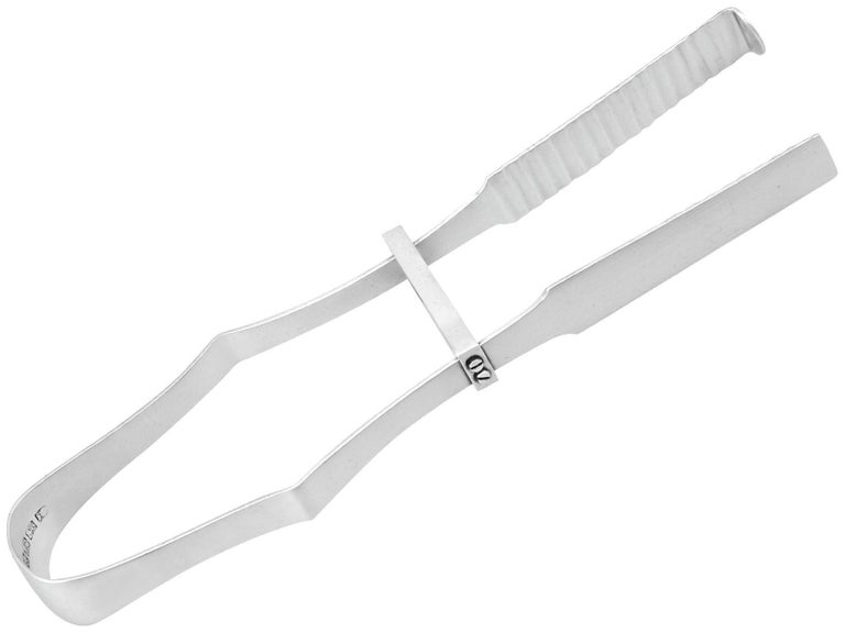 1800s, Antique Irish Sterling Silver Serving Tongs For Sale at 1stDibs