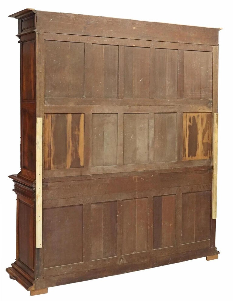 1800s Antique Large French Renaissance Revival, Walnut, Carved Bookcase ...