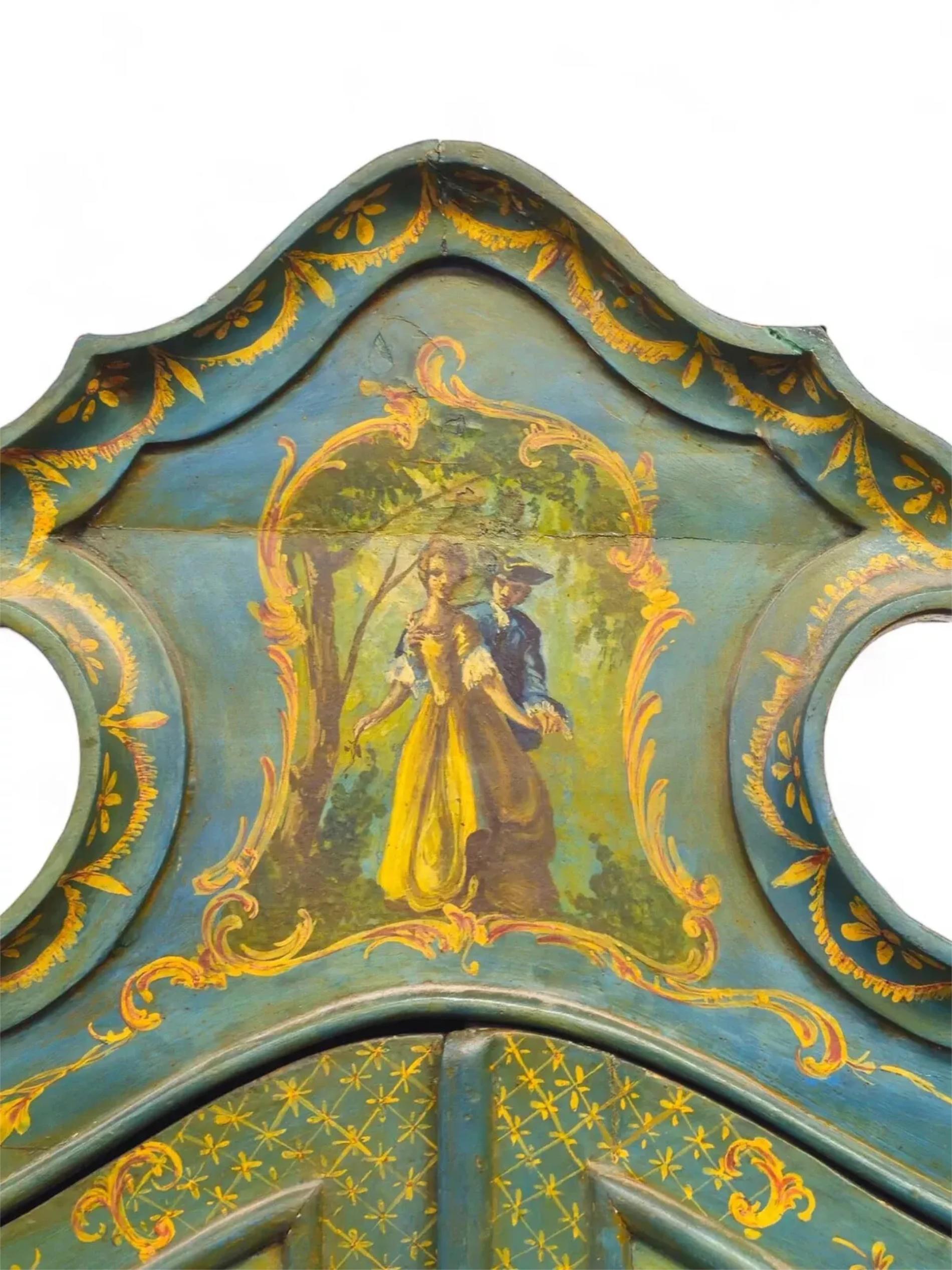1800's Antique Painted, Venetian, Sculptured Center and Crown ...