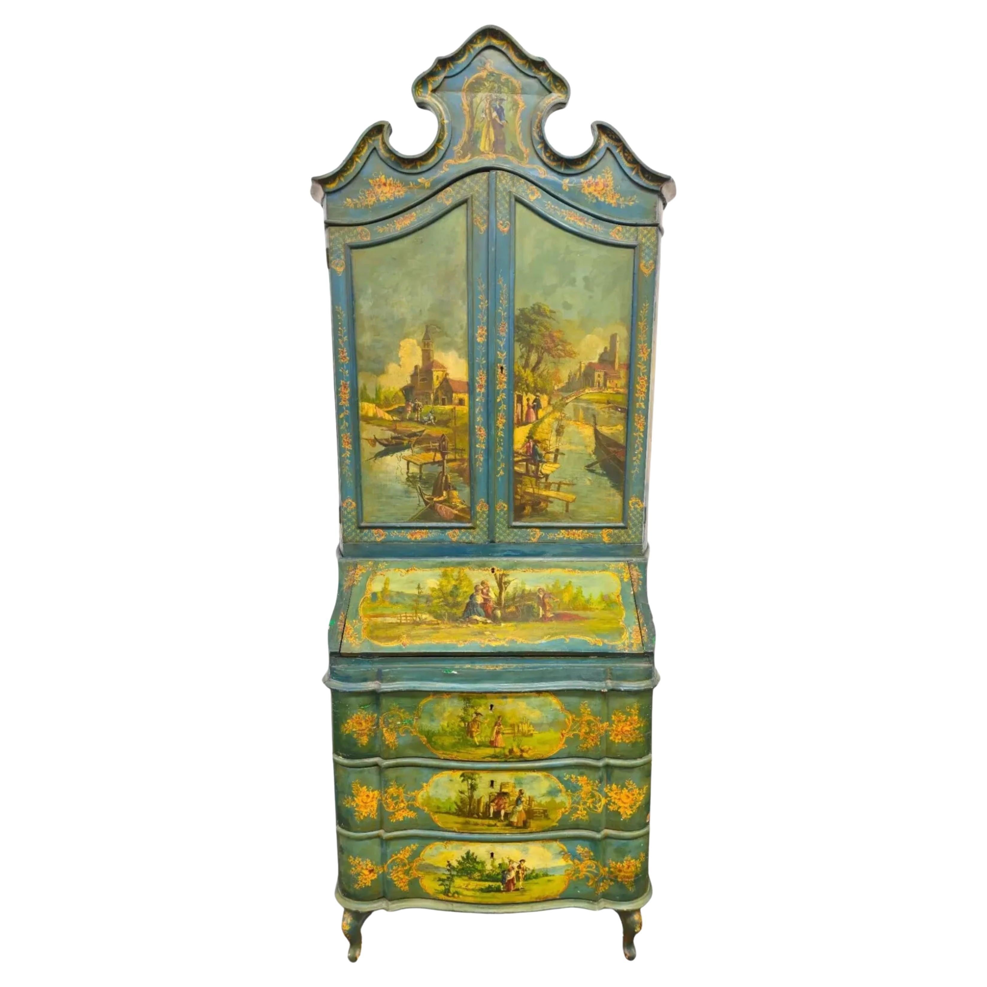 1800's Antique Painted, Venetian, Sculptured Center and Crown ...