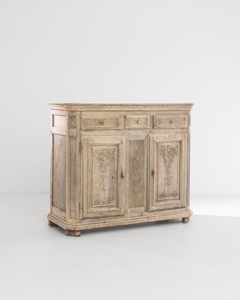 1800s Belgian Rococo Oak Buffet at 1stDibs
