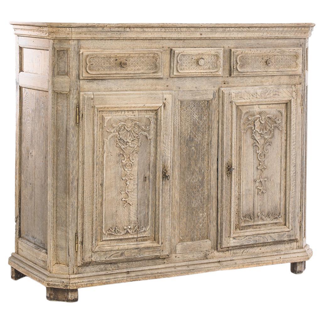 French 1800s Buffet with Two Drawers, Two Doors, Burl Panels and Cross ...