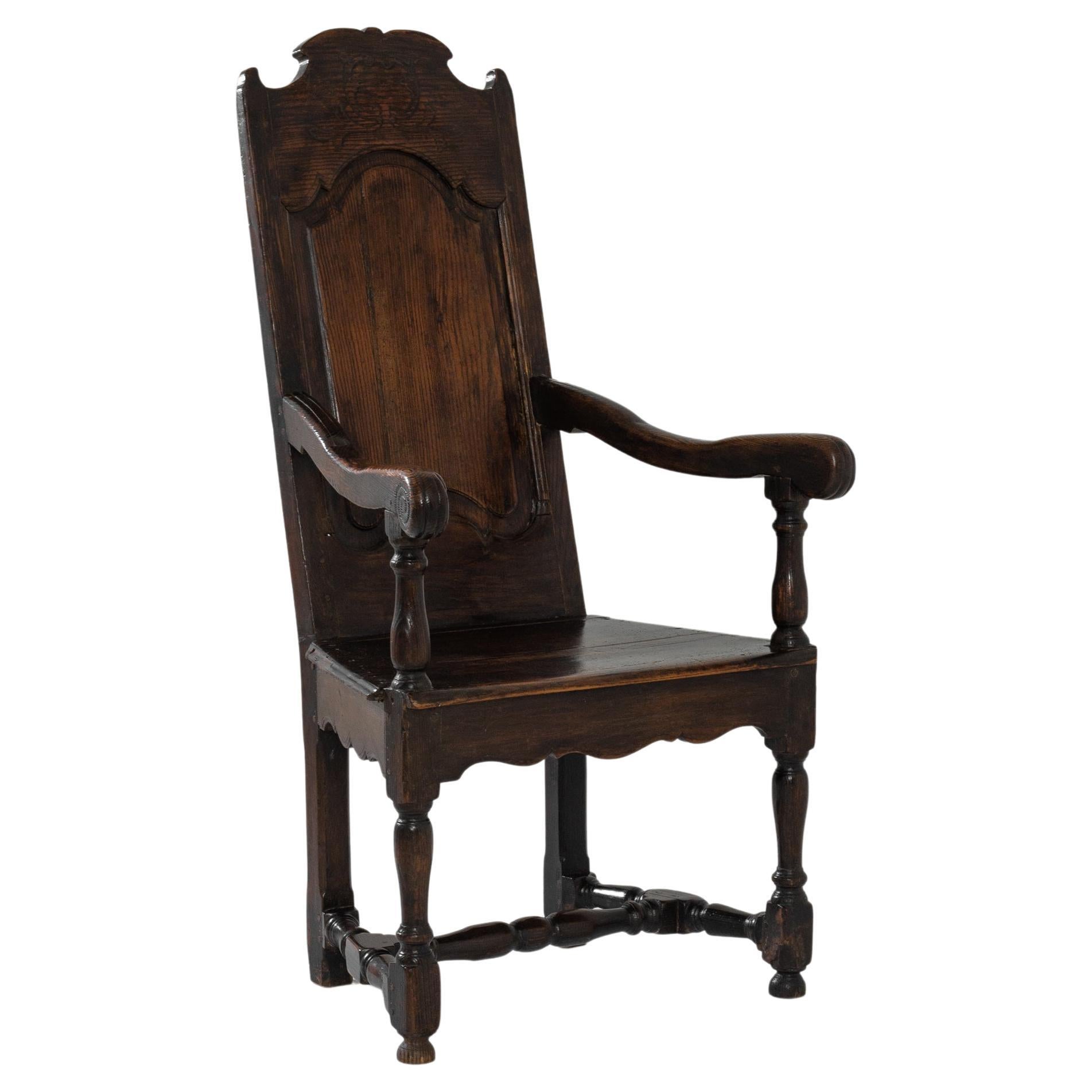 Antique British Oak Chair with Original Patina at 1stDibs
