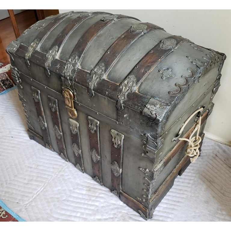 1800s Dome Top Camel Back Ornate Steamers Trunk For Sale at 1stDibs ...