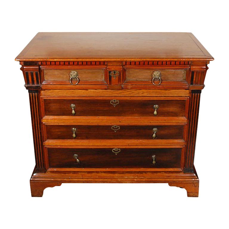 1800s Five-Drawer Dutch Chest in Fruitwood For Sale at 1stDibs