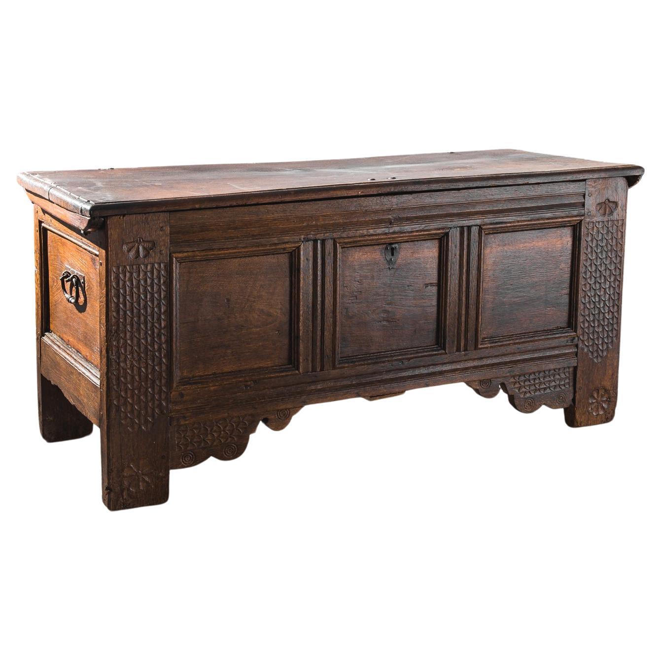 1800s French Wooden Trunk with Original Patina For Sale at 1stDibs