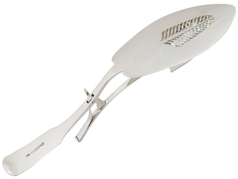 1800s Georgian Sterling Silver Fish Slice / Server at 1stDibs