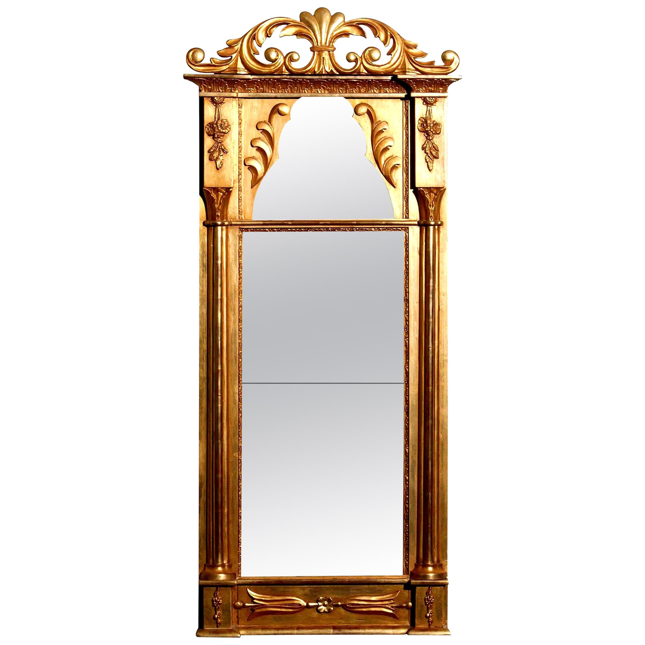 Antique Silver Backed Mantle Mirror, 1800s at 1stDibs