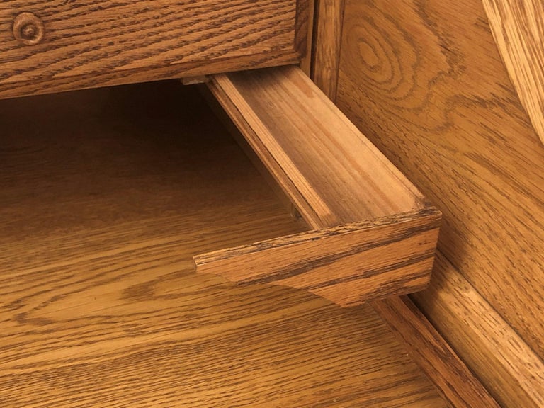 1800s Roll Top Oak Desk with Raised Panels For Sale at 1stDibs