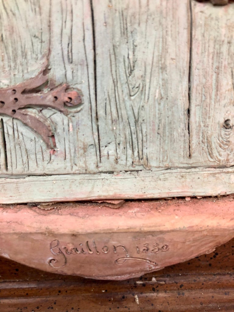 1800s Signed Graillon Painted Terracotta Relief Sculpture Naughty ...