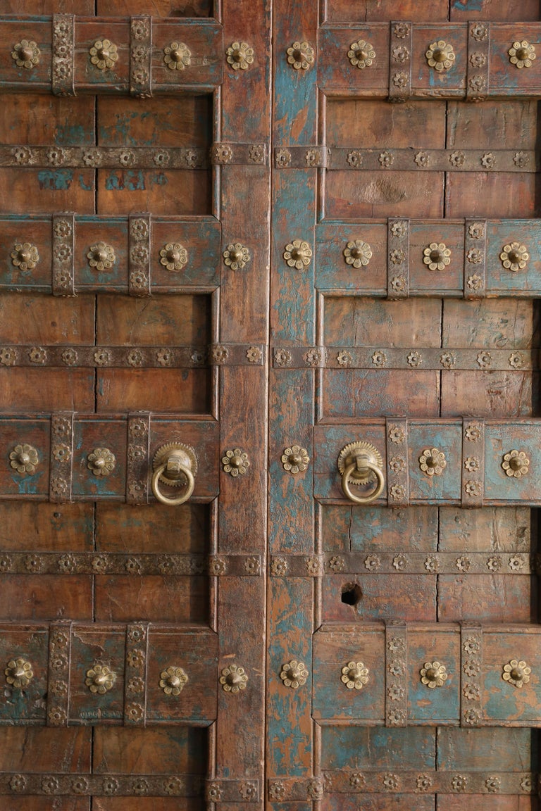 1800s Solid Teak Wood Meticulously Handcrafted Temple Entry Doors at ...