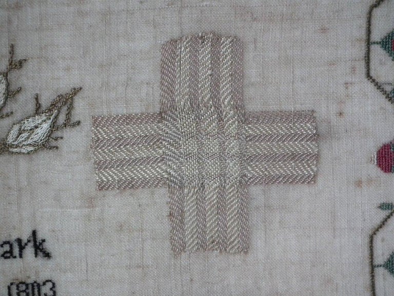 1803 Darning Sampler by Elizabeth Clark at 1stDibs