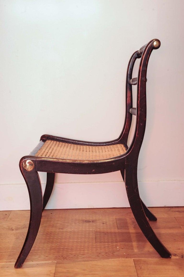 1805 Nelson Trafalgar Chair a Triple Rope-Back Cane Brass Collars on ...