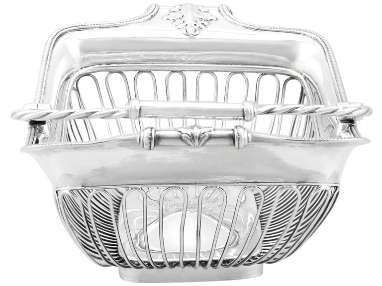 John Winter and Co. 1806 Antique Sterling Silver Basket For Sale at 1stDibs