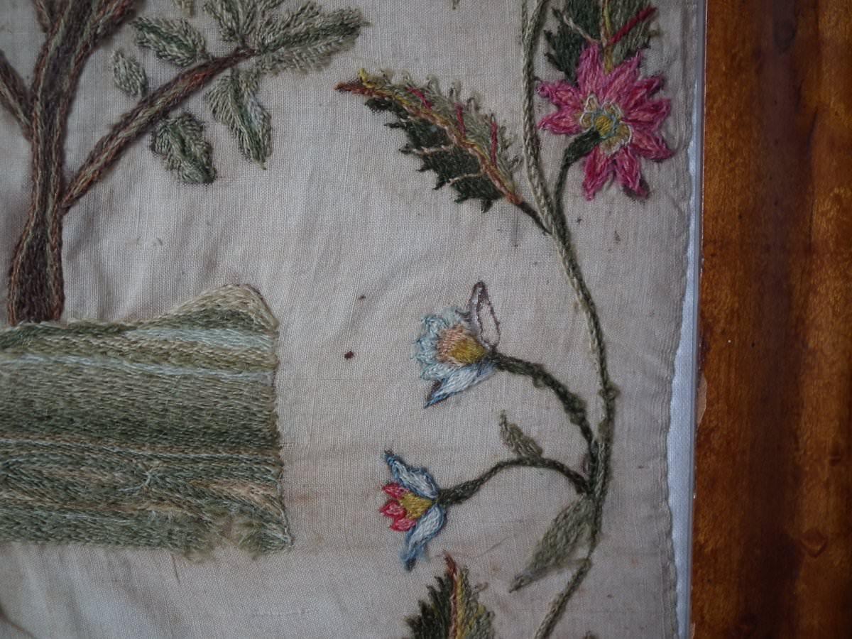 1809 Antique Sampler by Mary Smithson, Country House at 1stDibs