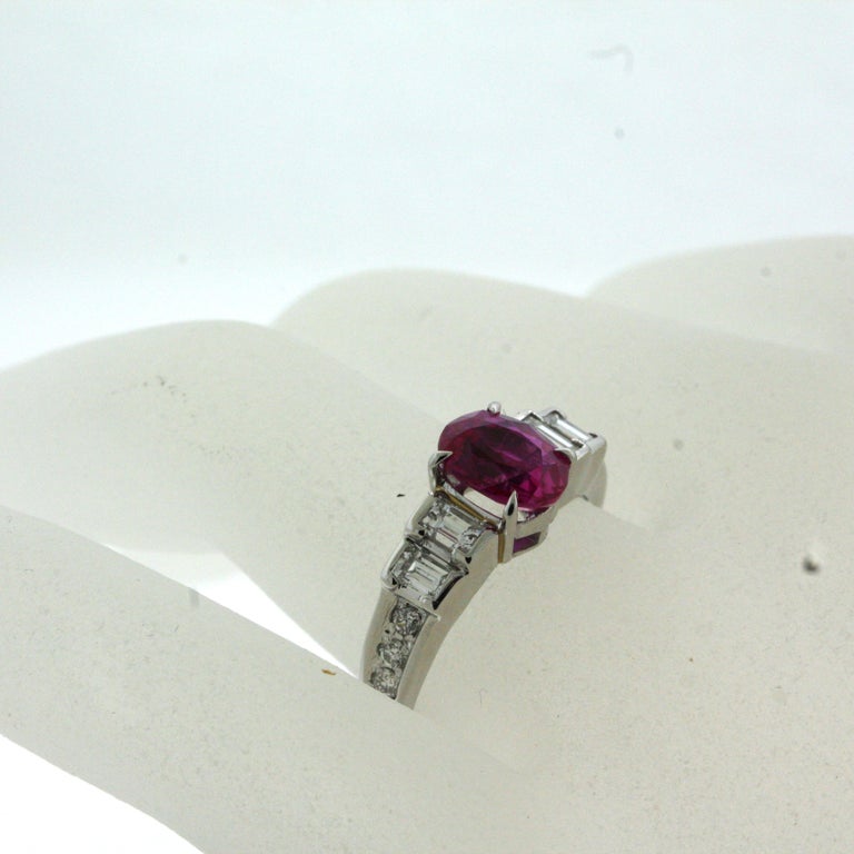 1.81 Carat No-Heat Burmese Ruby Diamond Platinum Ring, GIA Certified For Sale at 1stDibs