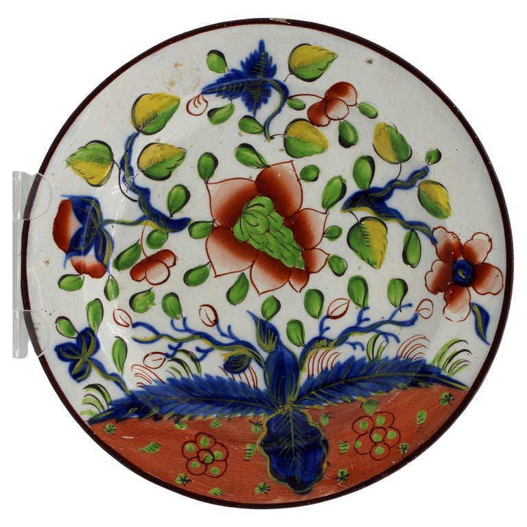 1810 Dutch Pearlware "Dove" Pattern Plate For Sale at 1stDibs