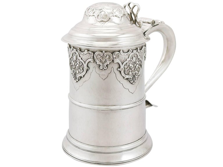 1810s Antique Sterling Silver Quart Tankard by Dorothy Langlands For ...