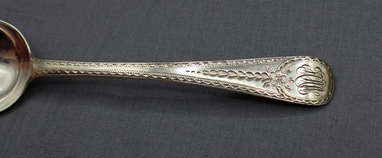 1818 Assembled Set of 10 English Engraved Spoons For Sale at 1stDibs