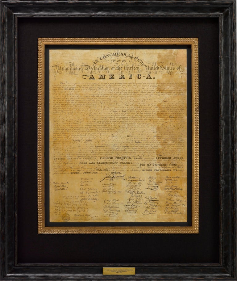 1818 Declaration of Independence Broadside Engraved by Benjamin Owen ...