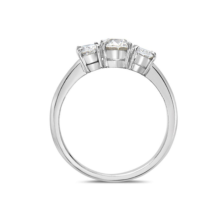 1.82 Carat Oval Trilogy Platinum Engagement Ring For Sale at 1stDibs ...